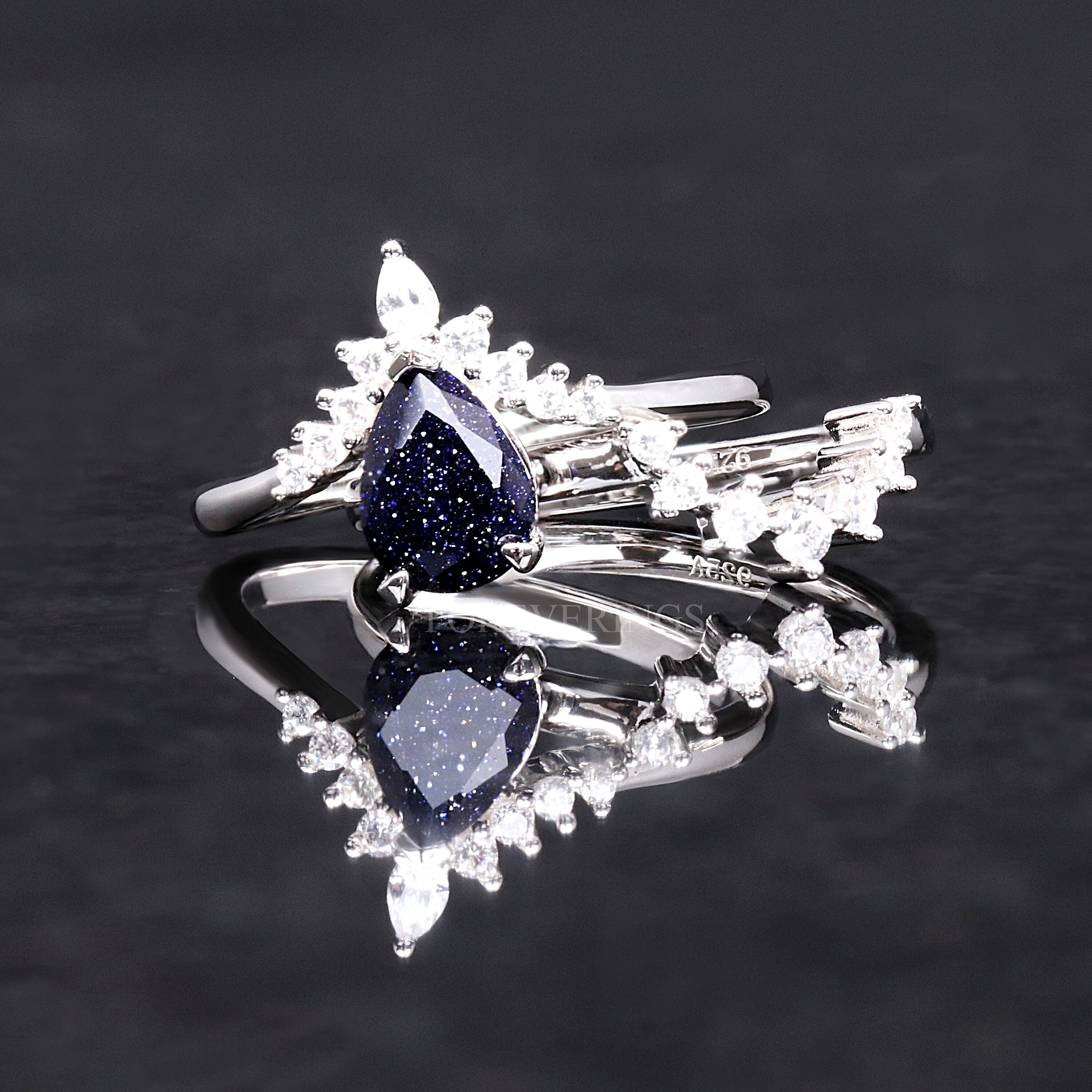 Great Rift Nebula Ring, Galaxy Engagement Ring, 925 Sterling Silver ...