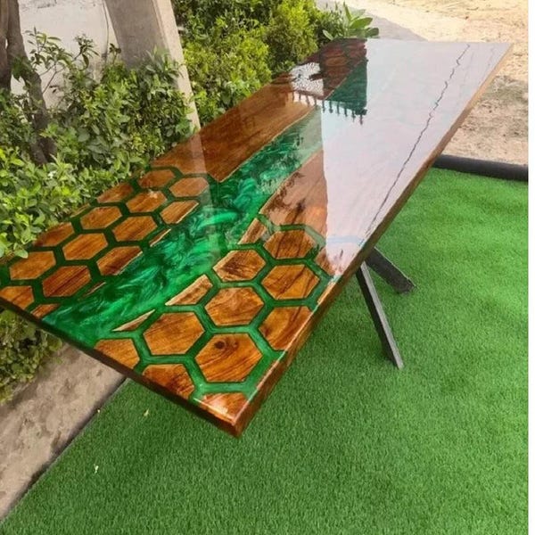 Hexagon Epoxy Table - Etsy