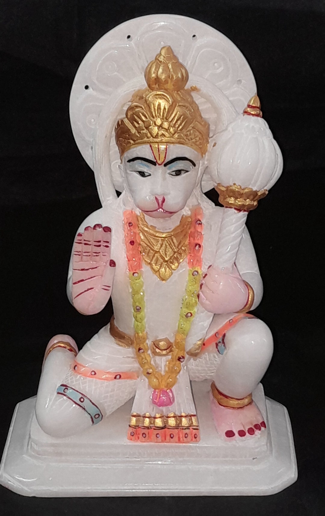 Marble Stone Hanuman Idol Statue Engraved Carved Handmade Handicraft ...