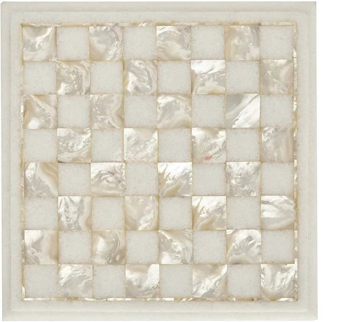 White Marble Chess Set Top Table Slab Mosaic Mop Inlaid Handmade Best ...