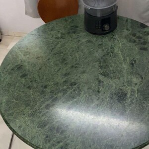 Green Marble Round Side Corner Table Smooth Surface Green Marble Gift ...