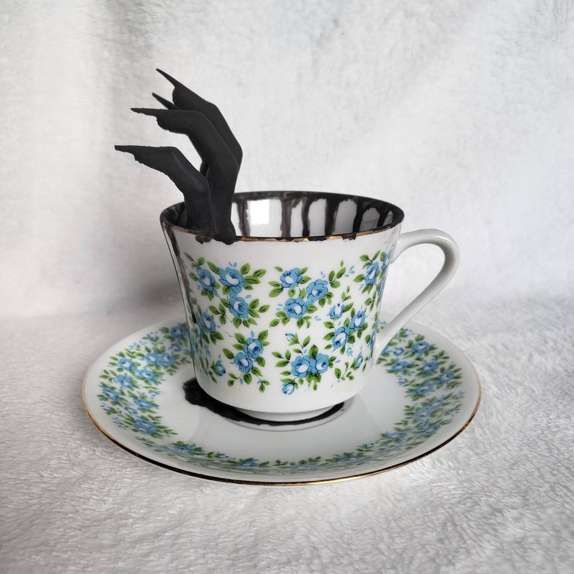 Blue Flower Demon Teacup - Etsy