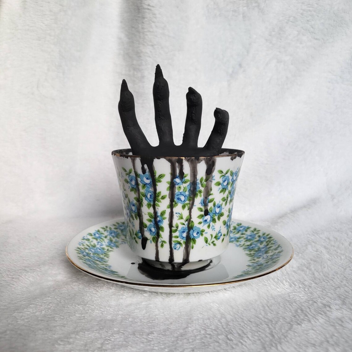 Blue Flower Demon Teacup - Etsy