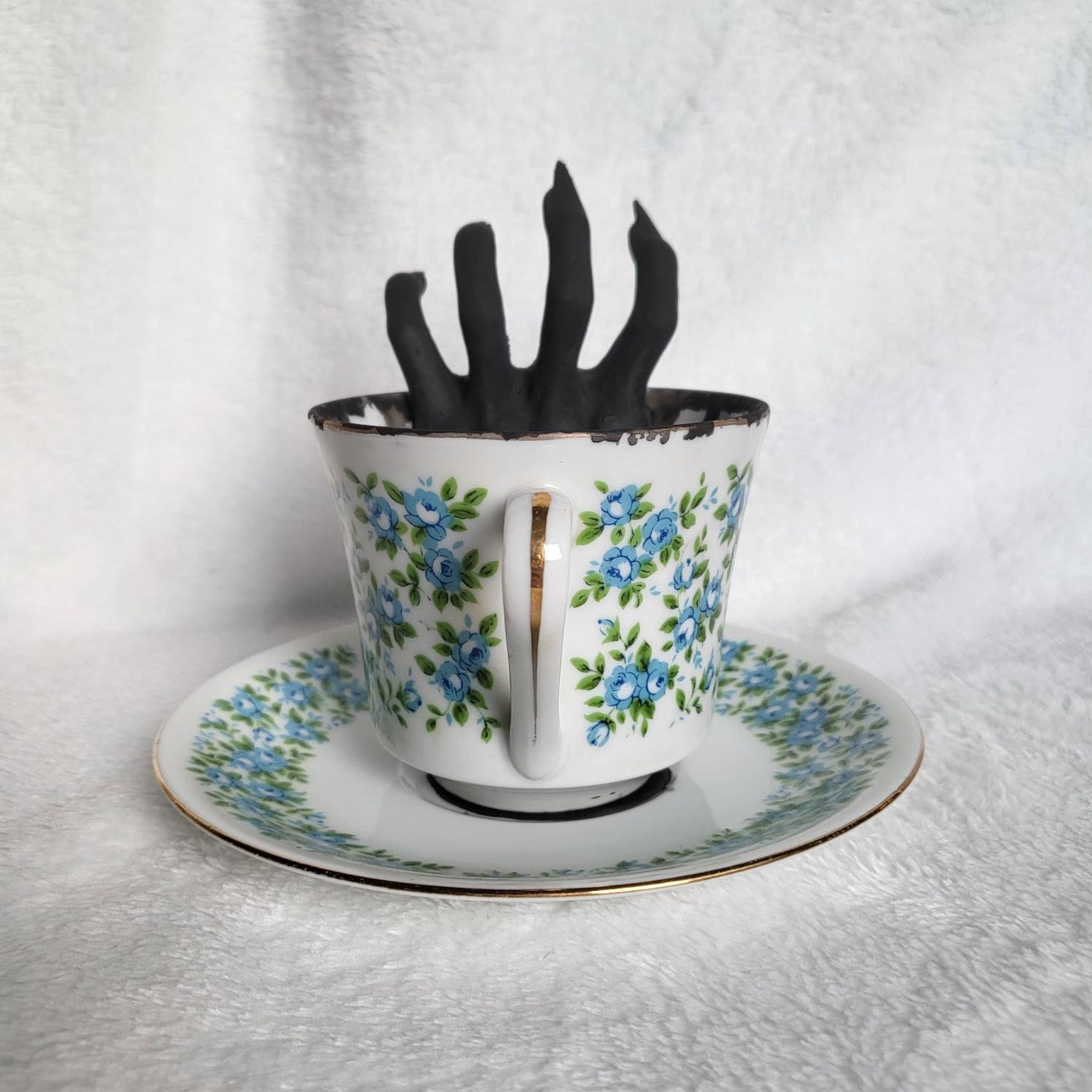Blue Flower Demon Teacup - Etsy