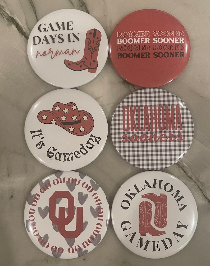 University of Oklahoma Gameday Buttons/pins - Etsy