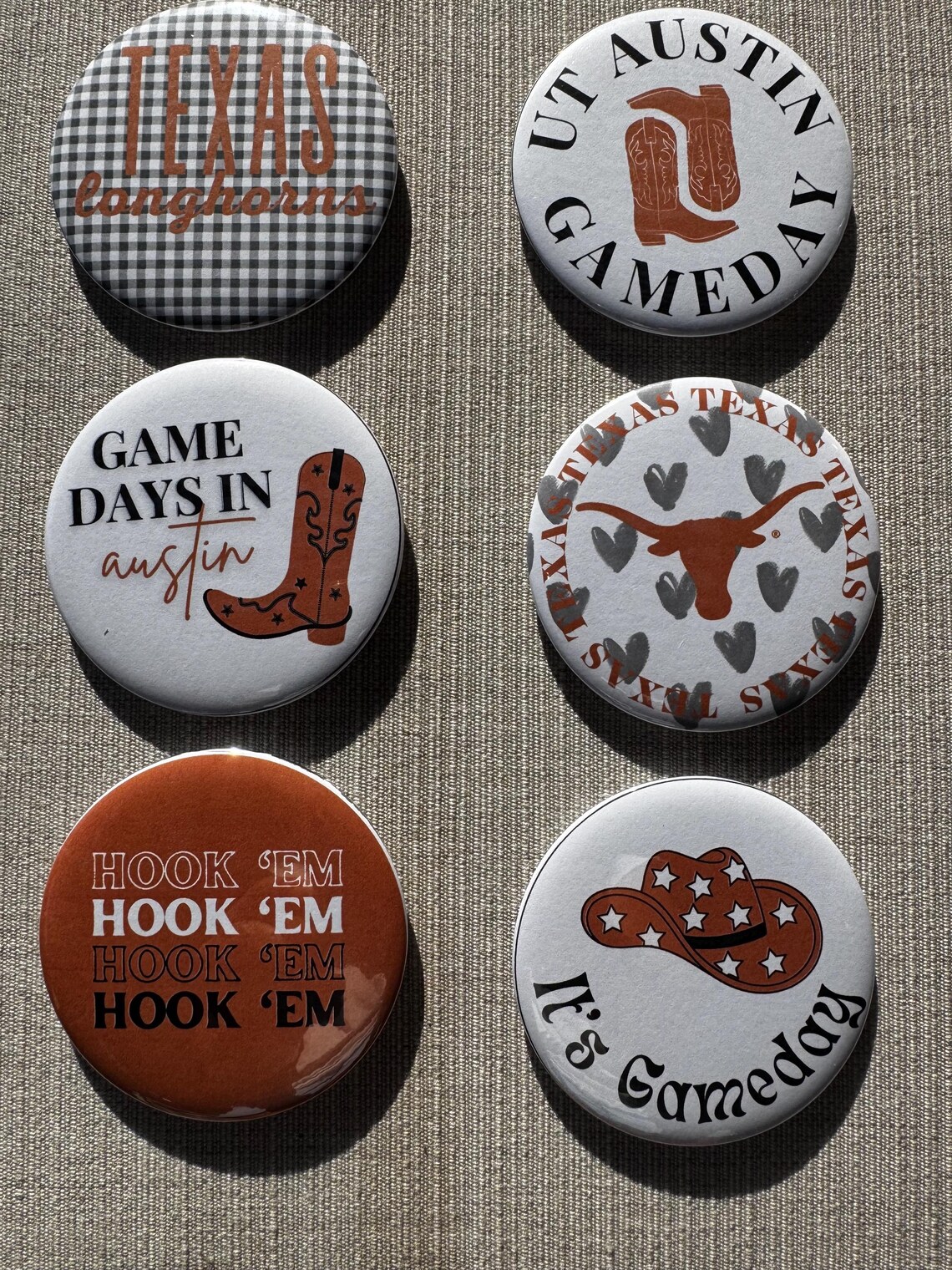 University of Texas Austin Gameday Buttons/pins - Etsy