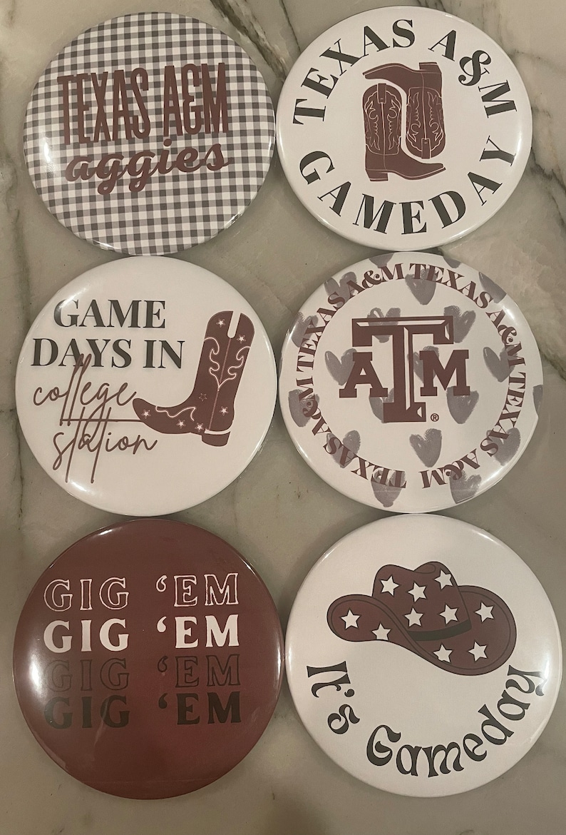 Texas A&M Gameday Buttons/pins - Etsy