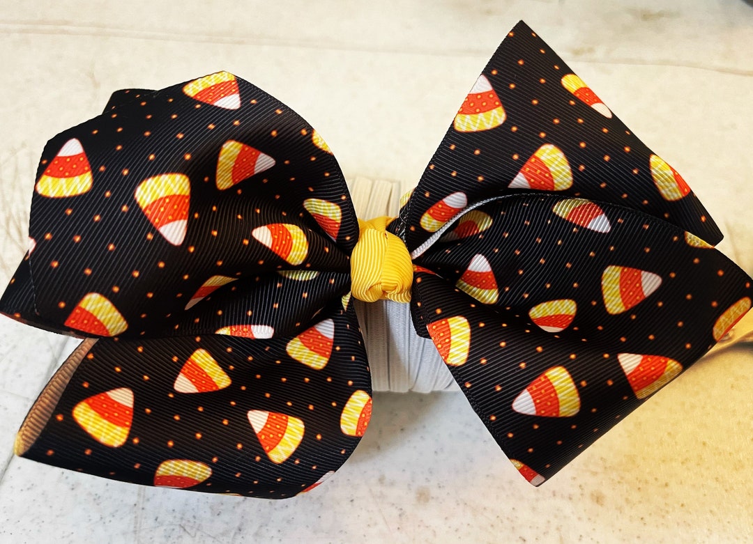3 in Candy Corn Hair Bow - Etsy