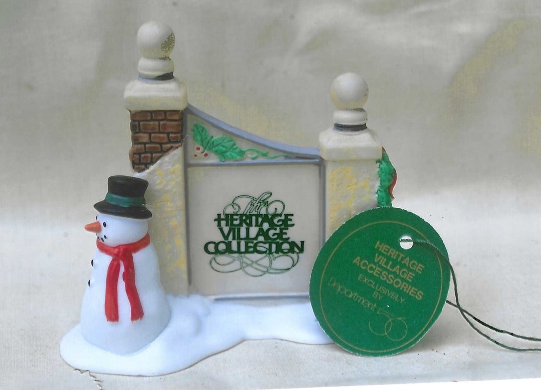 SNOWMAN VILLAGE SIGN Heritage Village Dept 56 Mint in Original Box - Etsy