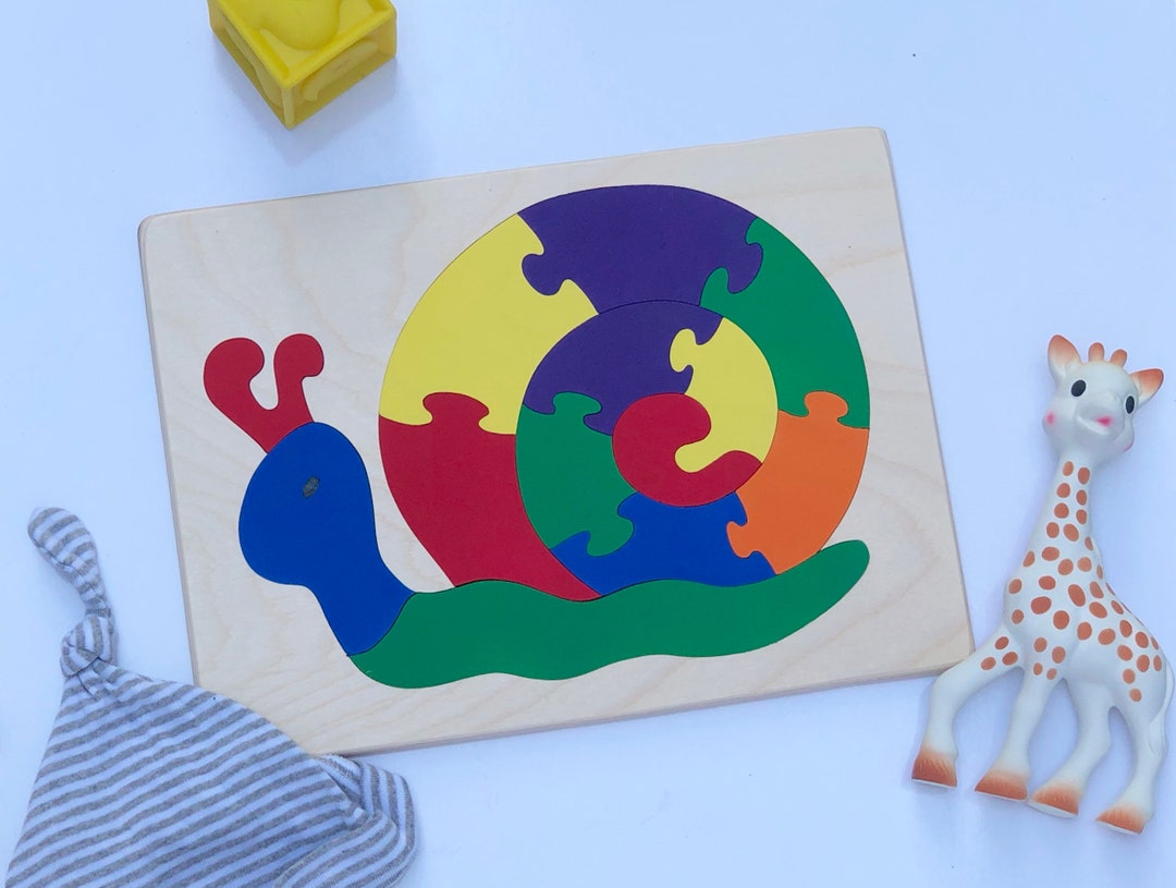 Snail Puzzle, Animal Puzzle, Wooden Puzzle, Gifts for Kids, 1st ...