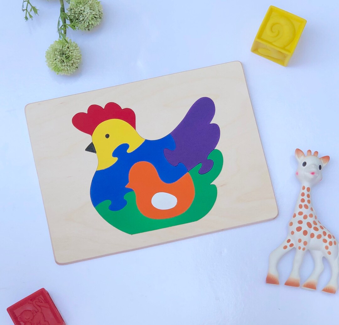 Chicken Puzzle Animal Puzzletoys for Toddlers Baby Shower - Etsy