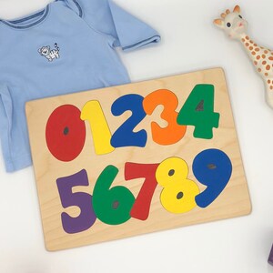 Number Puzzle, Children's Puzzle, Educational Gift, 1st Birthday Gift ...