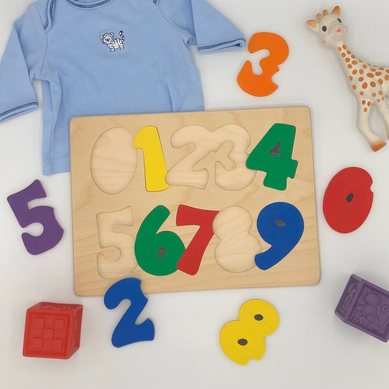 Number Puzzle, Children's Puzzle, Educational Gift, 1st Birthday Gift ...