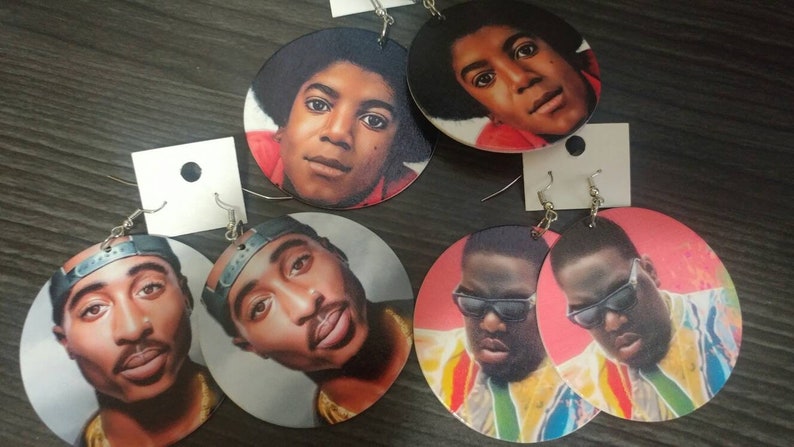 East Side West Side Tupac Earring Young Michael Jackson | Etsy