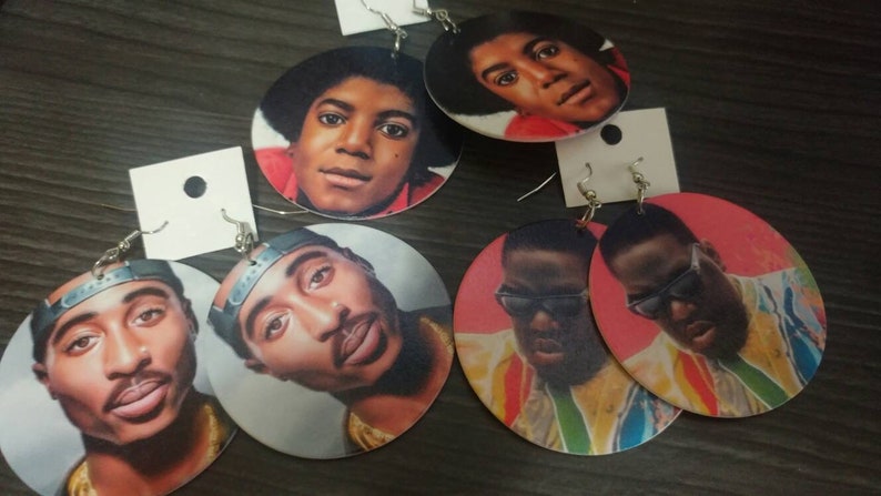 East Side West Side Tupac Earring Young Michael Jackson | Etsy