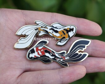 Koi Ornamental Fish Pond Enamel Pin Badge Japan Pin Badge - Etsy