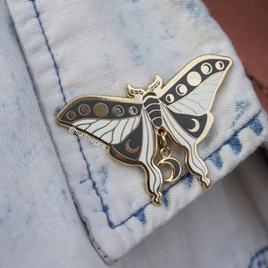 SECONDS SALE: Lunar Moth Enamel Pin - Etsy