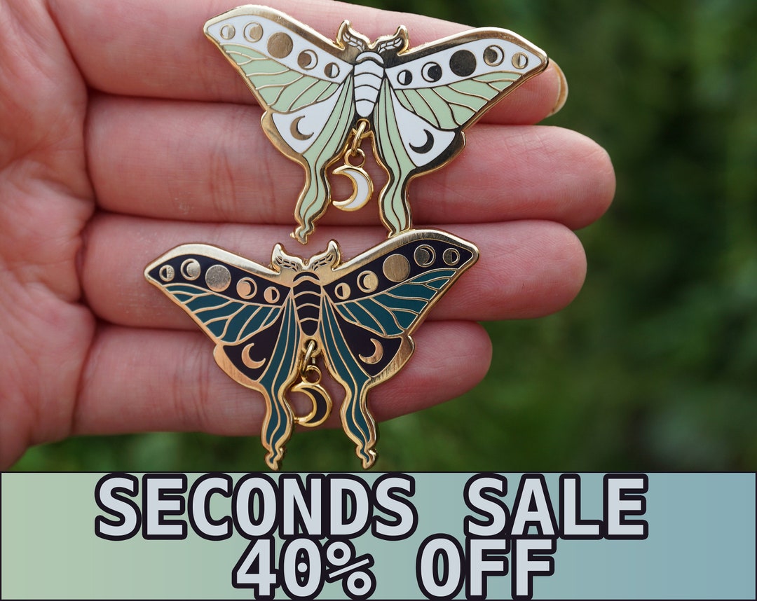 SECONDS SALE: Lunar Moth Enamel Pin - Etsy