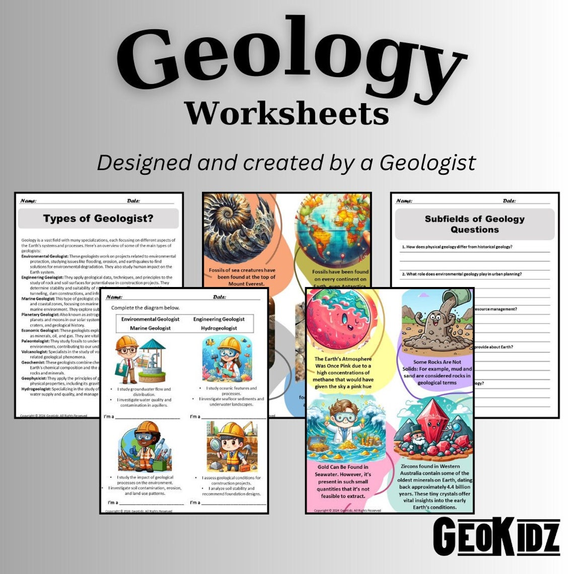 Exploring Geology: Fundamentals and Careers Worksheets - Etsy