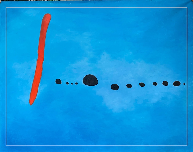 Reproducción de 'Azul II' de Joan Miró: pintura al óleo abstracta ...