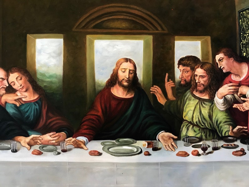 Leonardo Da Vinci's the Last Supper Reproduction, Hand-painted Oil on ...