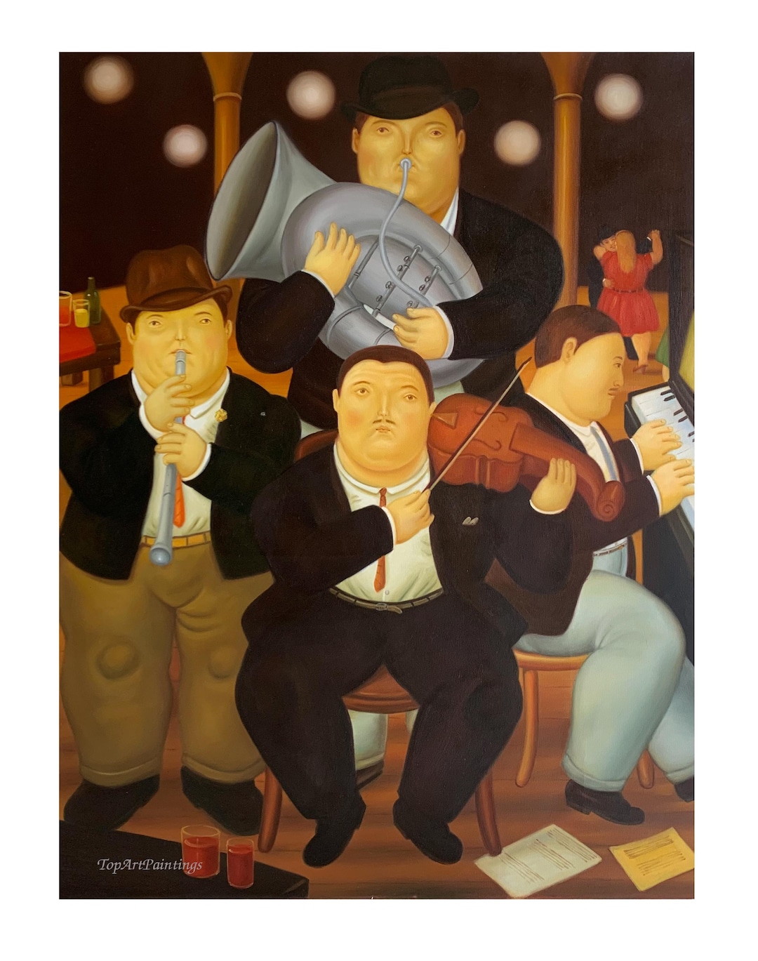 Fernando Botero - the Musicians - Hand-painted Oil Painting on Canvas ...