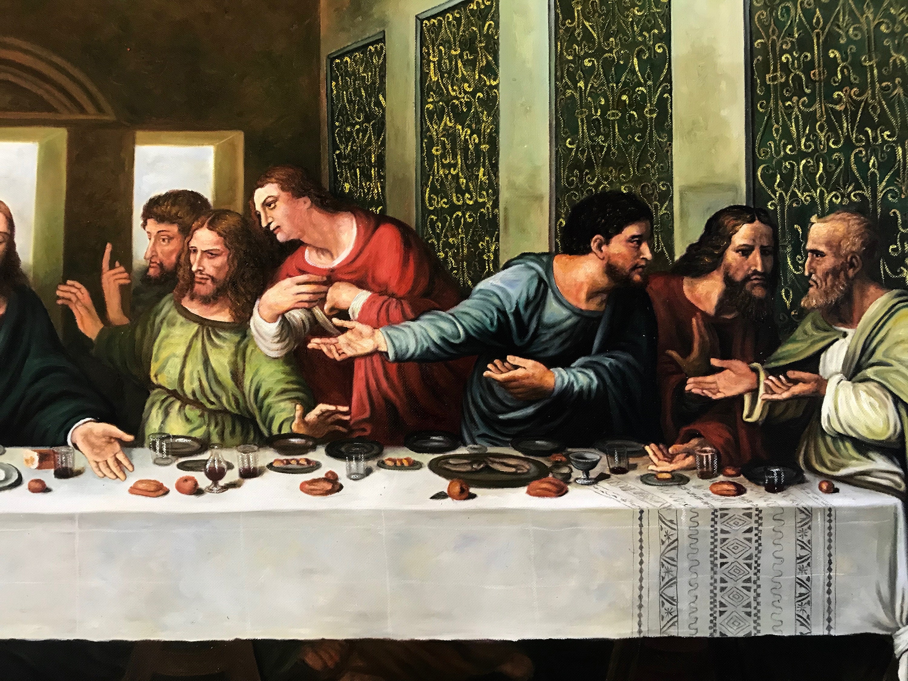 Leonardo Da Vinci's the Last Supper Reproduction, Hand-painted Oil on ...