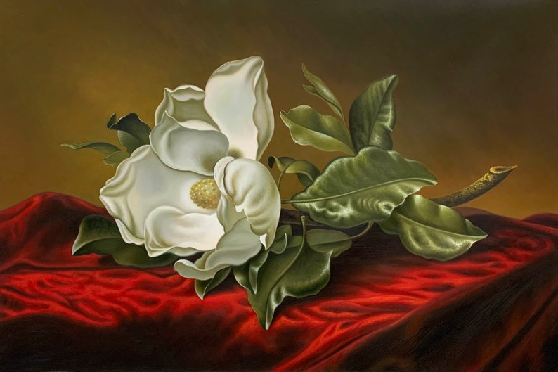Martin Johnson Heade Magnolia Grandiflora Repro Oil Painting - Etsy