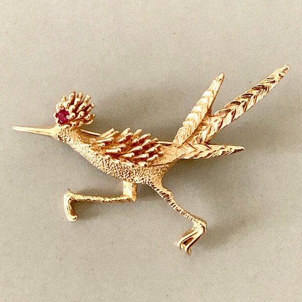 Gold Roadrunner Pin - Etsy