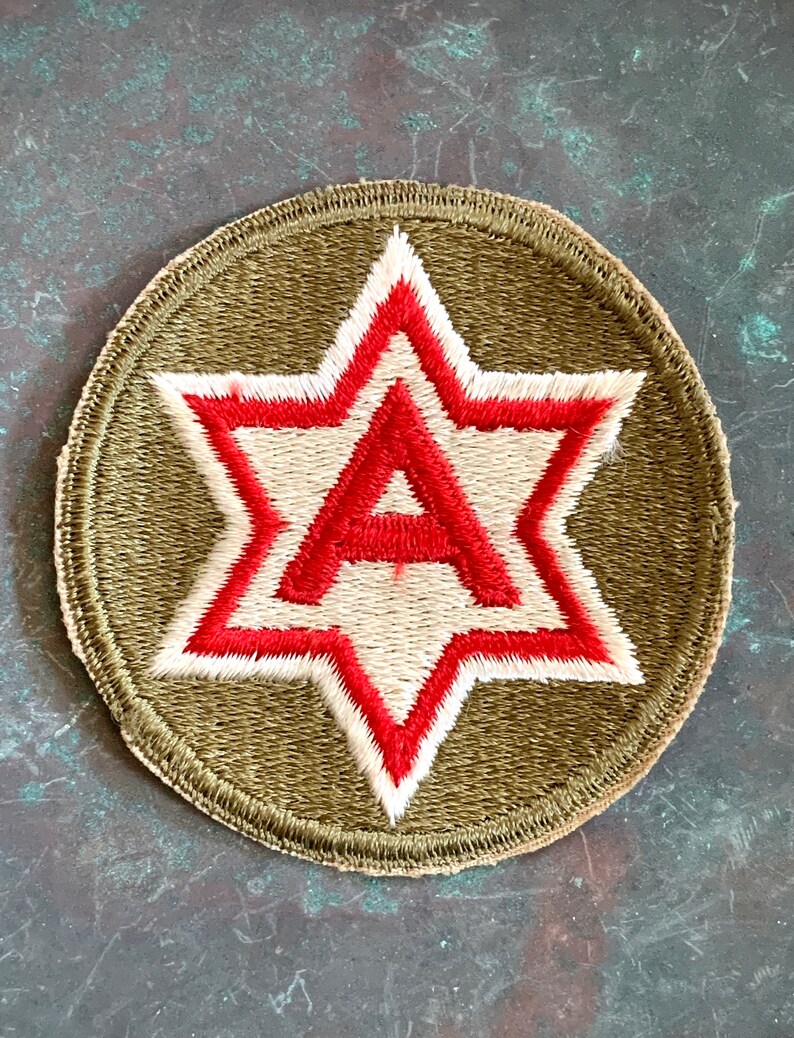 Vintage Army Patch; Six Point Star; Green, Red & White - Etsy