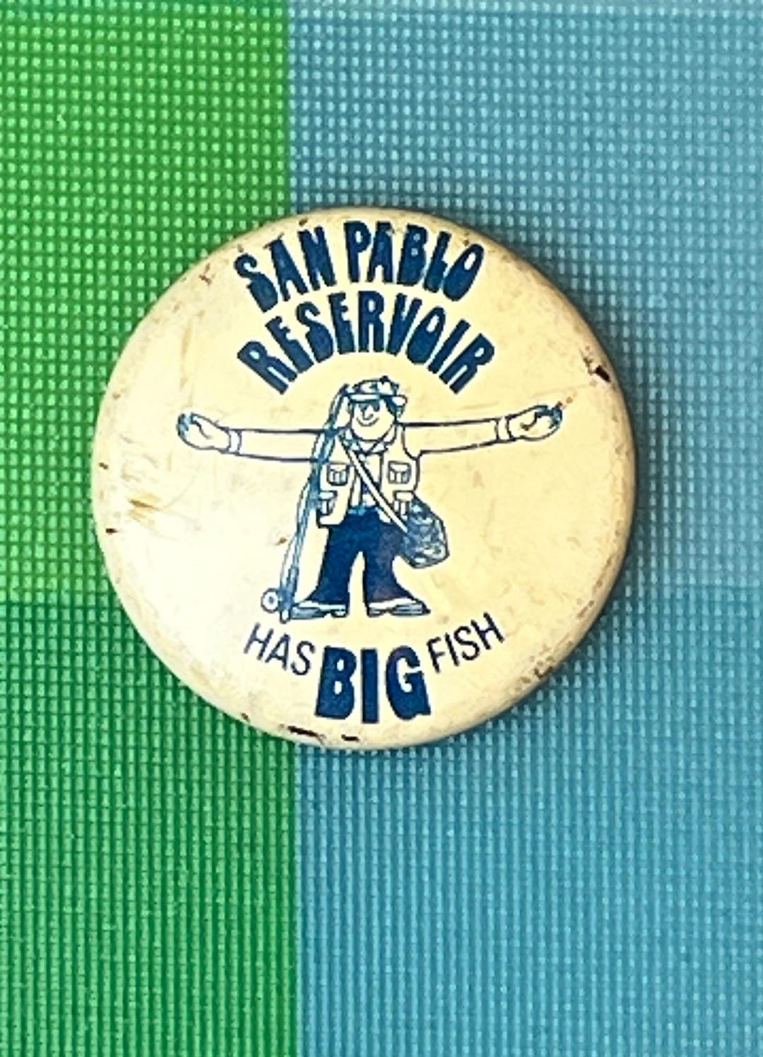 Vintage "san Pablo Reservoir Has Big Fish" Pinback Button - Etsy