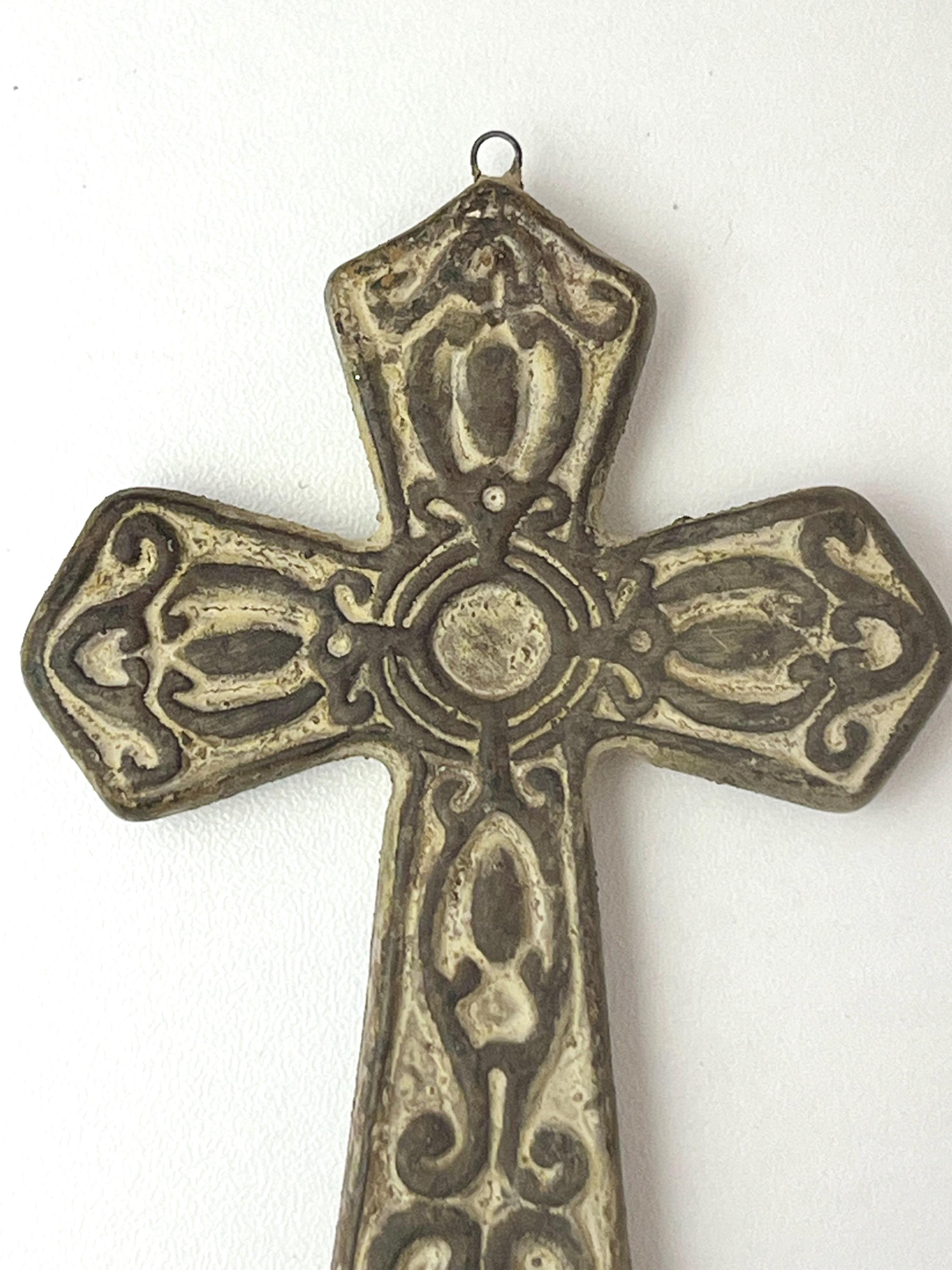 Small Ceramic Cross With Hanging Loop - Etsy