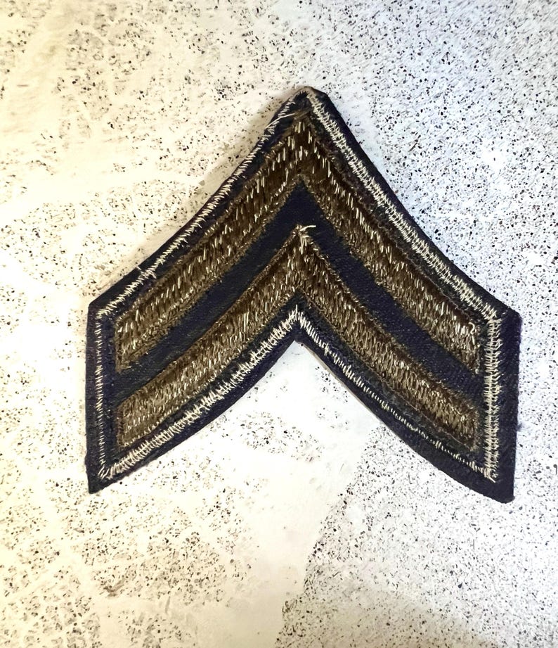 Army Green & Blue Insignia Patch Corporal Stripes - Etsy