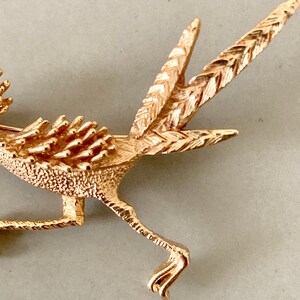 Vintage 14K Yellow Gold & Ruby Road Runner Brooch Collectible Lapel Pin ...