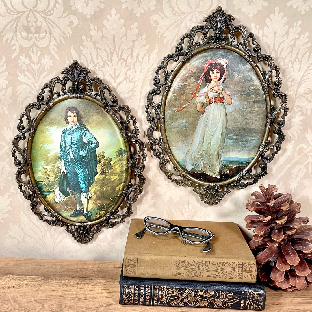 Vintage 1960s Art Mark Padded Silk Lithograph Prints “pinkie” & “blue ...