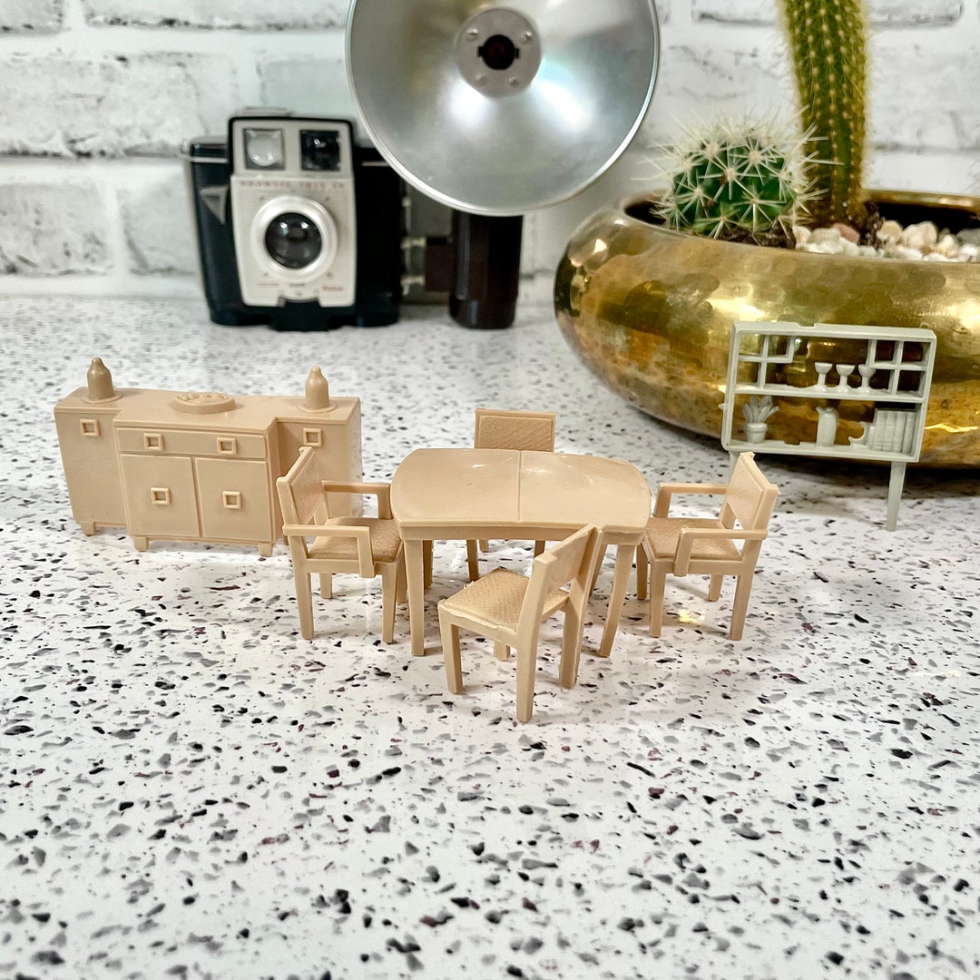 Vintage MCM Marx Dollhouse Dining Room Set Mid Century Doll - Etsy