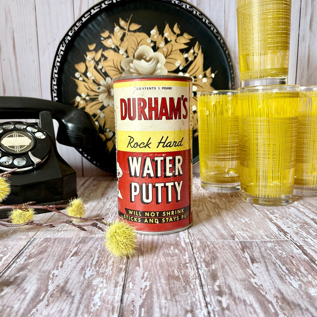 Vintage 1950s Rustic Advertisement Tin Can Durhams Rock Hard Water ...