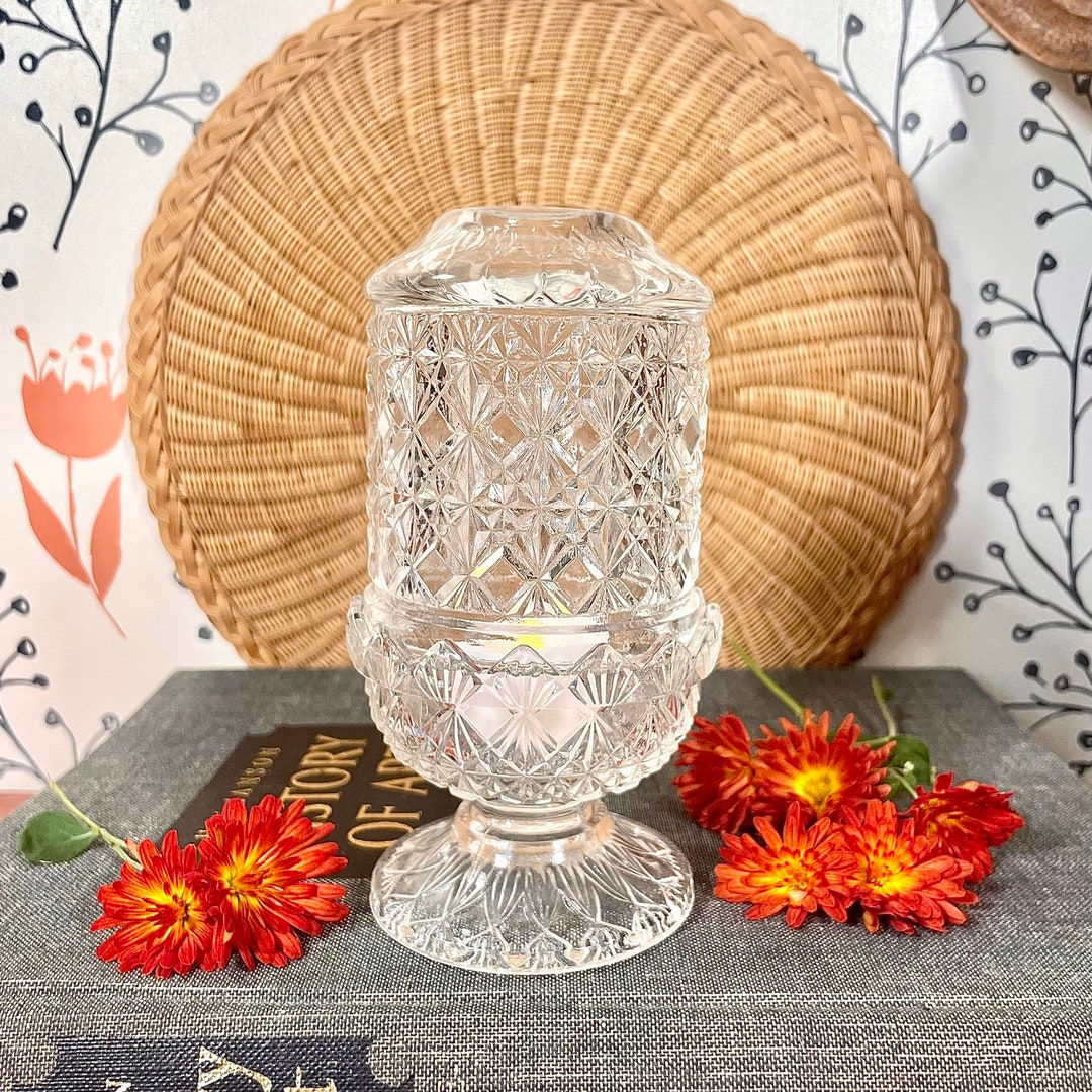 Vintage 1970s Fenton Fine Block & Cut Clear Glass Crystal - Etsy