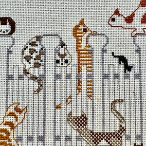 Vintage Cat Needlepoint Embroidery 1990s Kitty Cross Stitch Titled ...