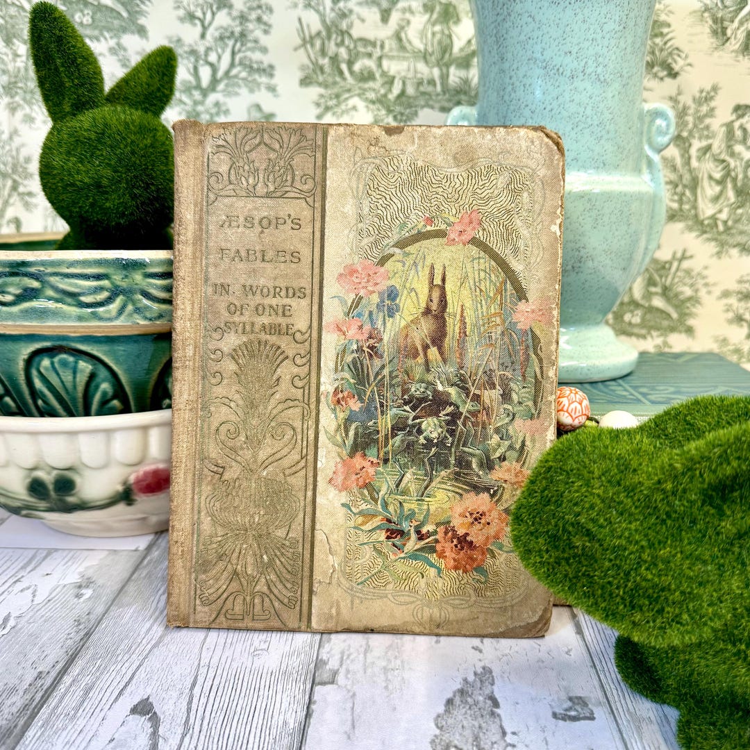 Antique Early 1900s Book Aesop’s Fables Vintage Art Nouveau Illustrated ...