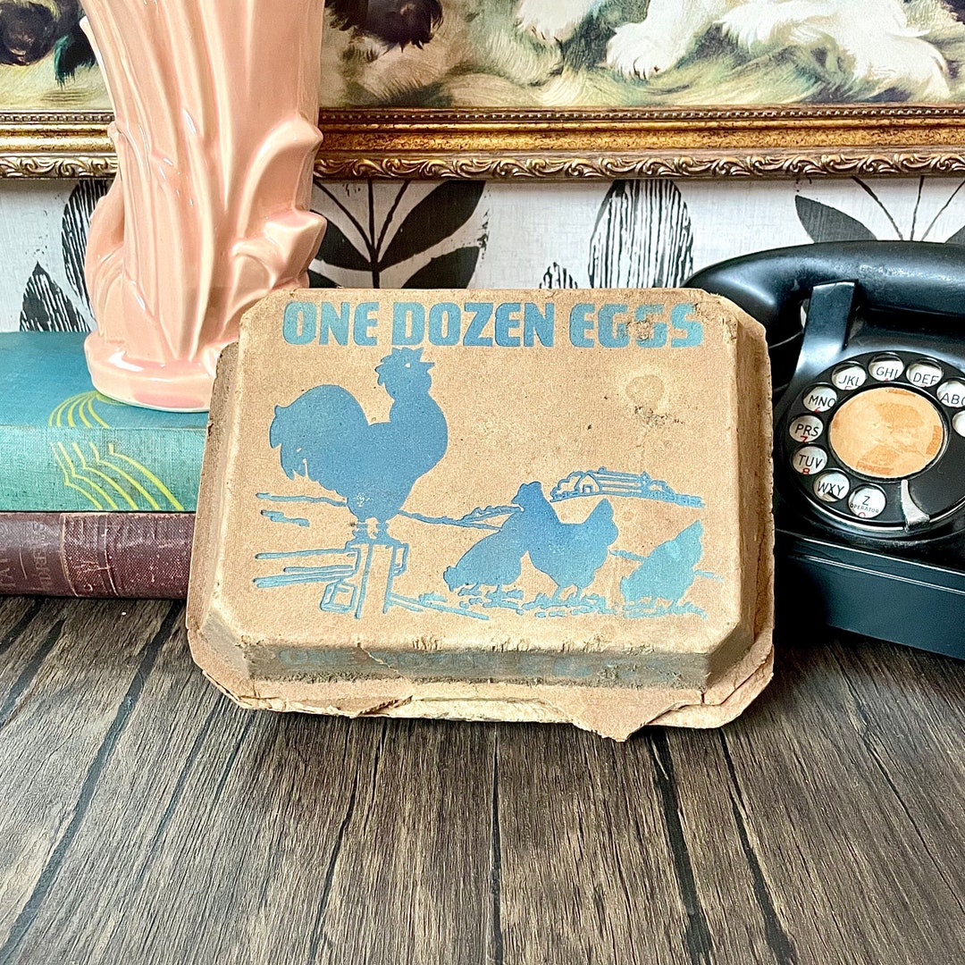 Vintage Pressed Cardboard Egg Carton 1940s Advertising Dozen - Etsy