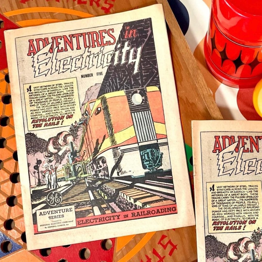Vintage 1948 Adventures in Electricity Comic Book: Railroading Train ...