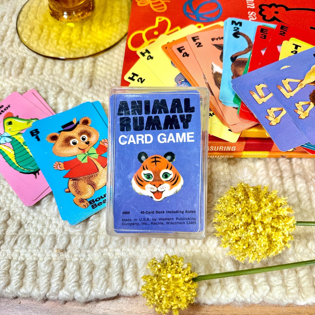 Vintage 1960s Animal Rummy Card Game Western Publishing Company Mid ...
