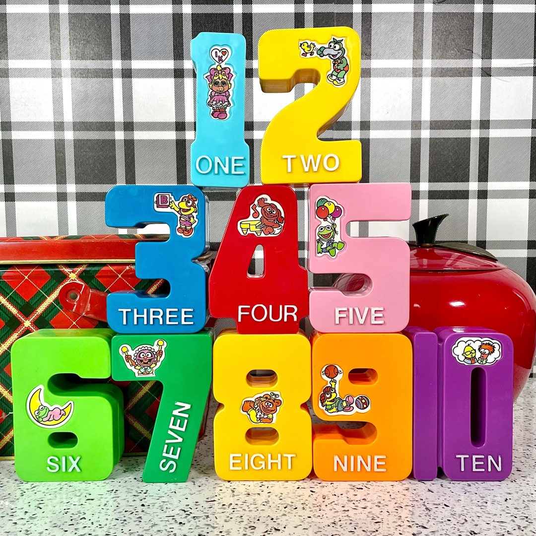 Vintage 1980s Muppet Babies Number Blocks: 80s Nostalgia Decor - Etsy