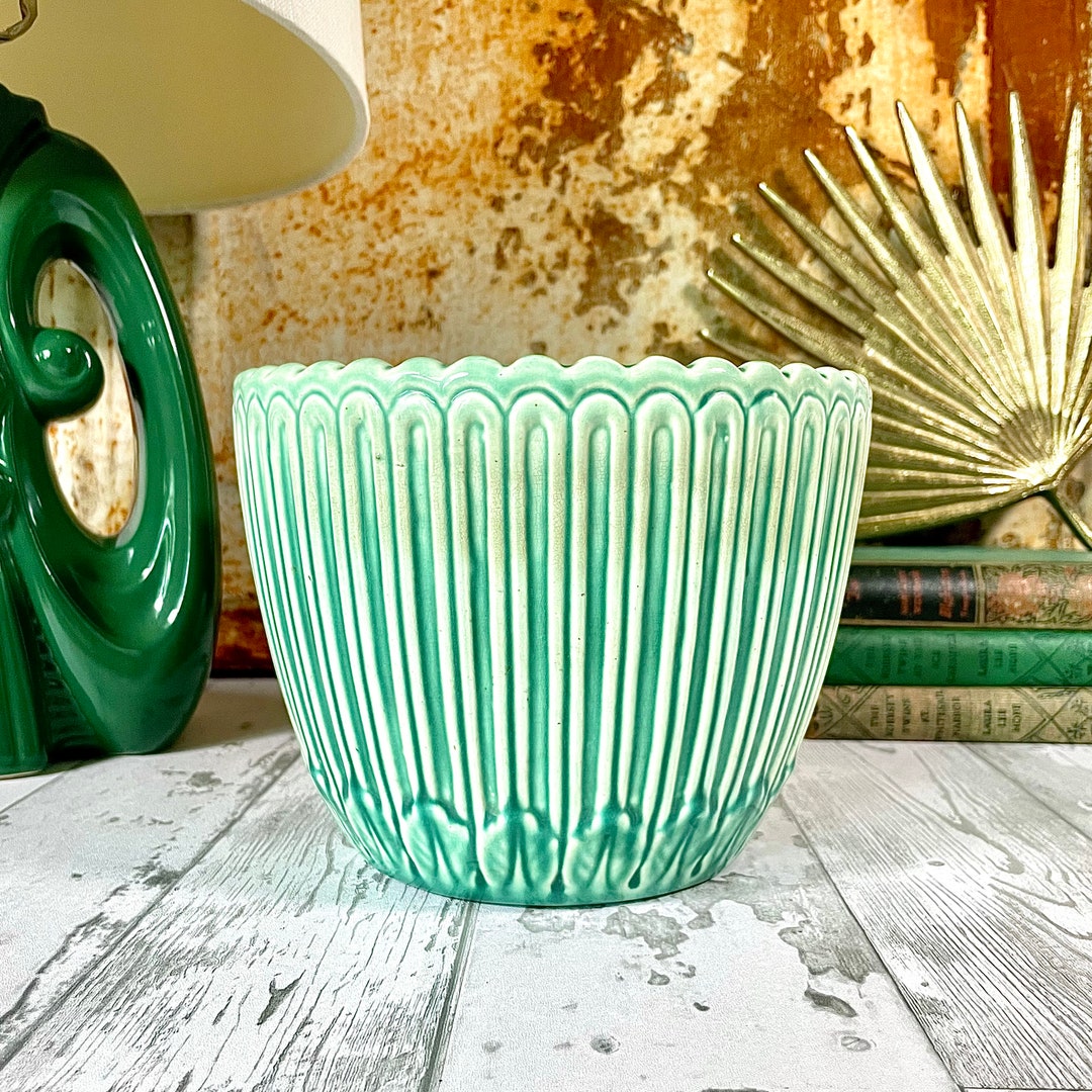 Antique Art Deco Weller Pottery Planter Aqua 1920s Large Arts & Crafts ...