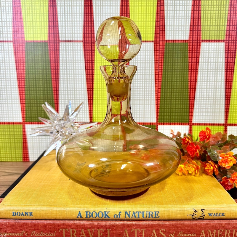 Blenko Amber Decanter - Etsy