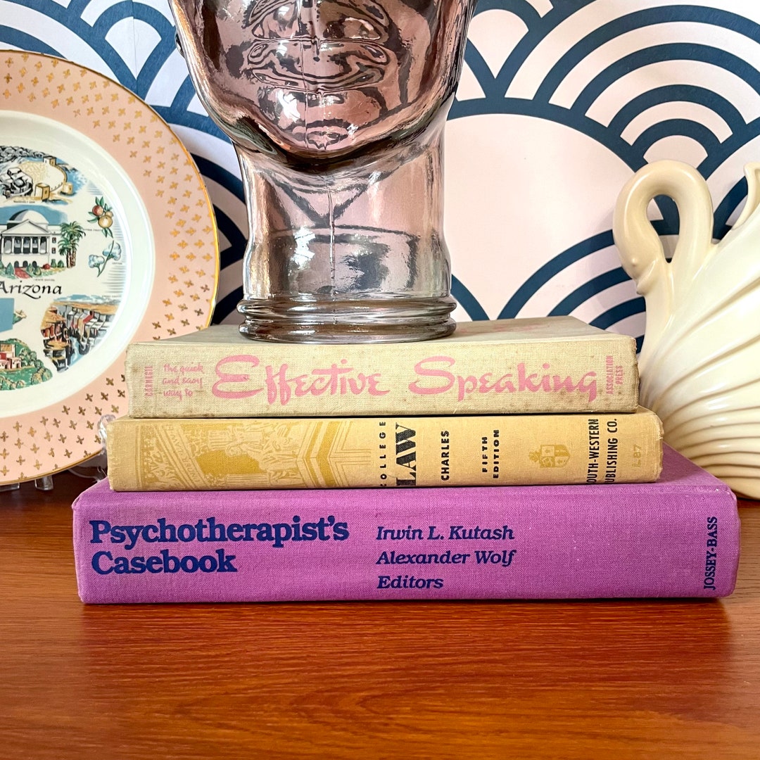 Vintage Purple Book Stack Human Relations Effective Public Speaking ...