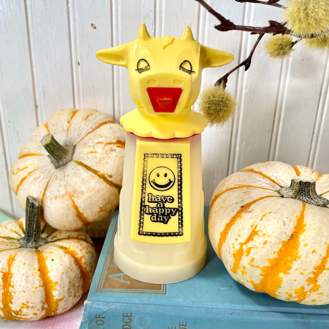 Vintage 1960s Have A Happy Day Smiley Face Dairy Cow Syrup - Etsy