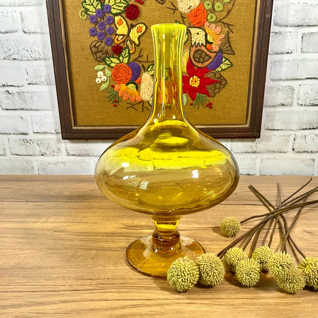 Vintage MCM 1960s Lemon Blenko 6212 Wayne Husted Genie Bottle Mid ...