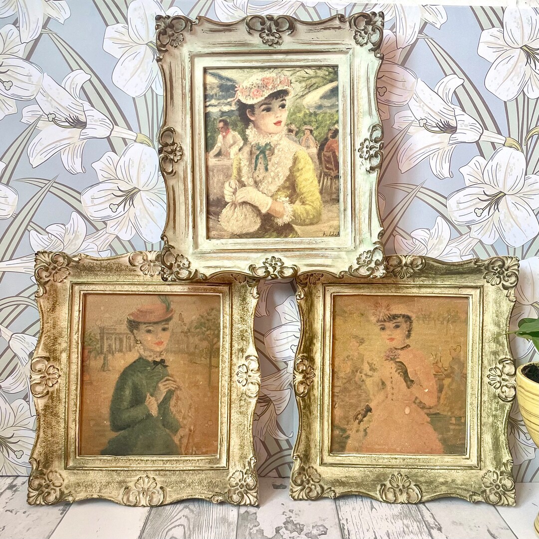 Vintage 1950s Cherry Jeffe Huldah Victorian Girl Miniature Art Prints ...